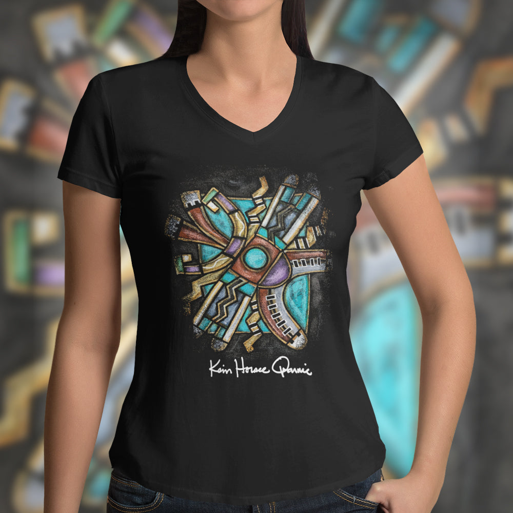 Hopi Water Symbol's Ladies V-Neck – Waterbird Studios